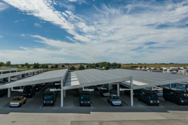 Rivian activates solar canopy charging yard – pv magazine USA