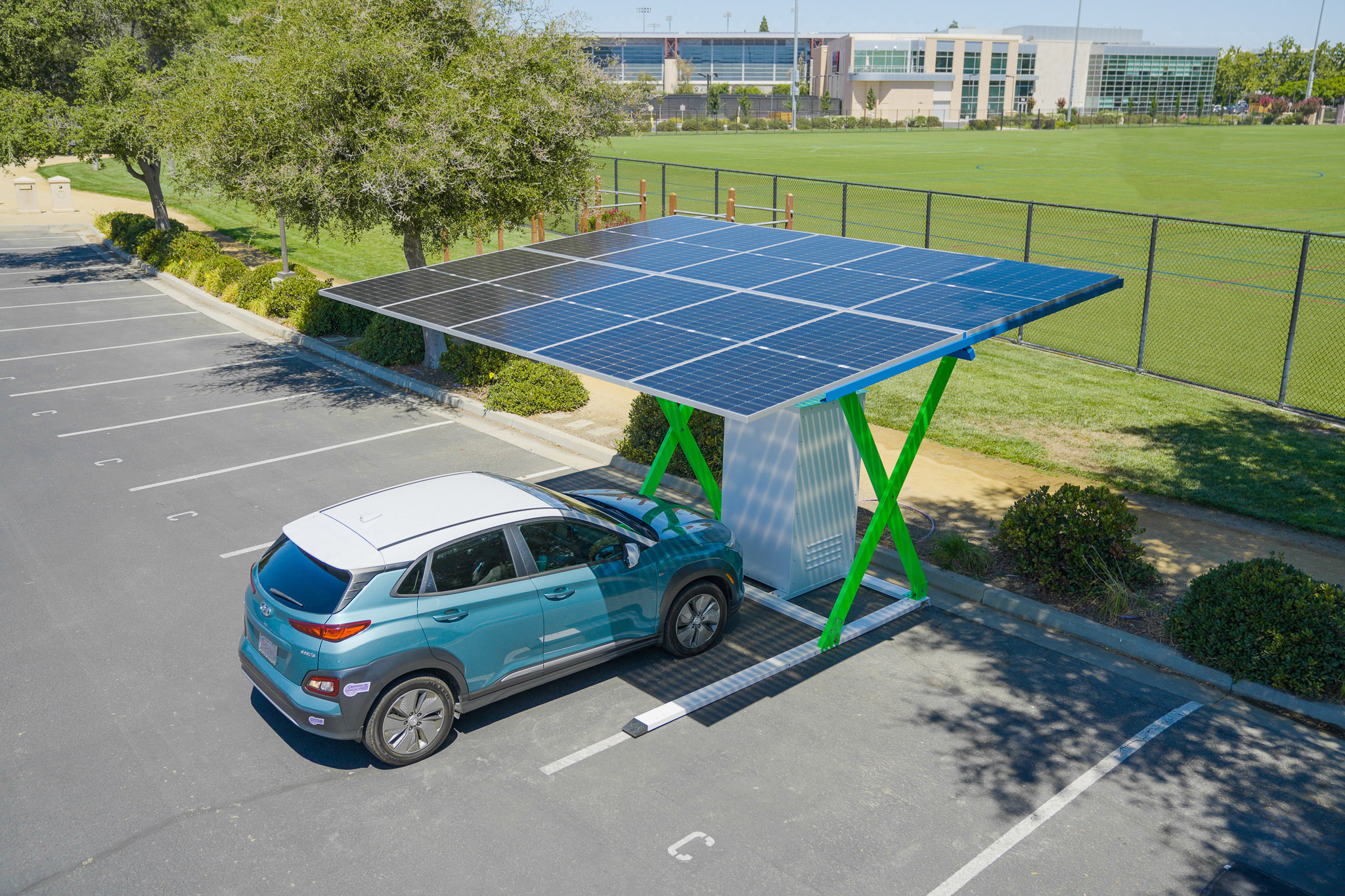 Solar powered electric vehicle store